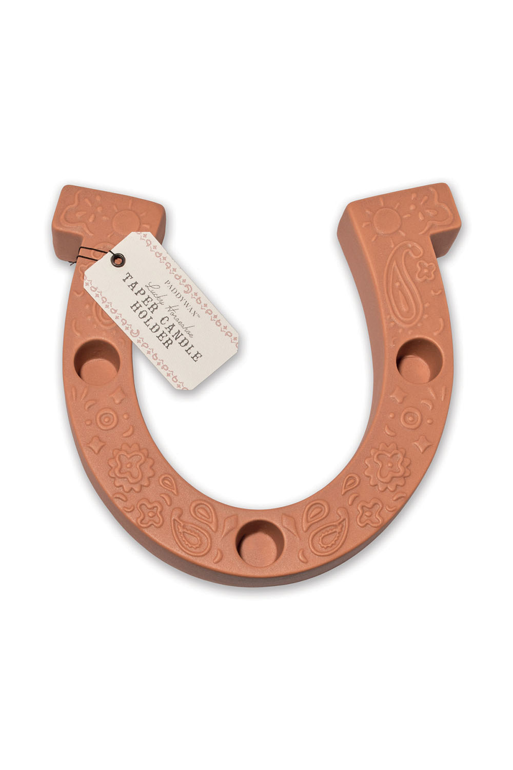 HORSESHOE TAPER CANDLE HOLDER Terracotta — EVRGREEN Clothing