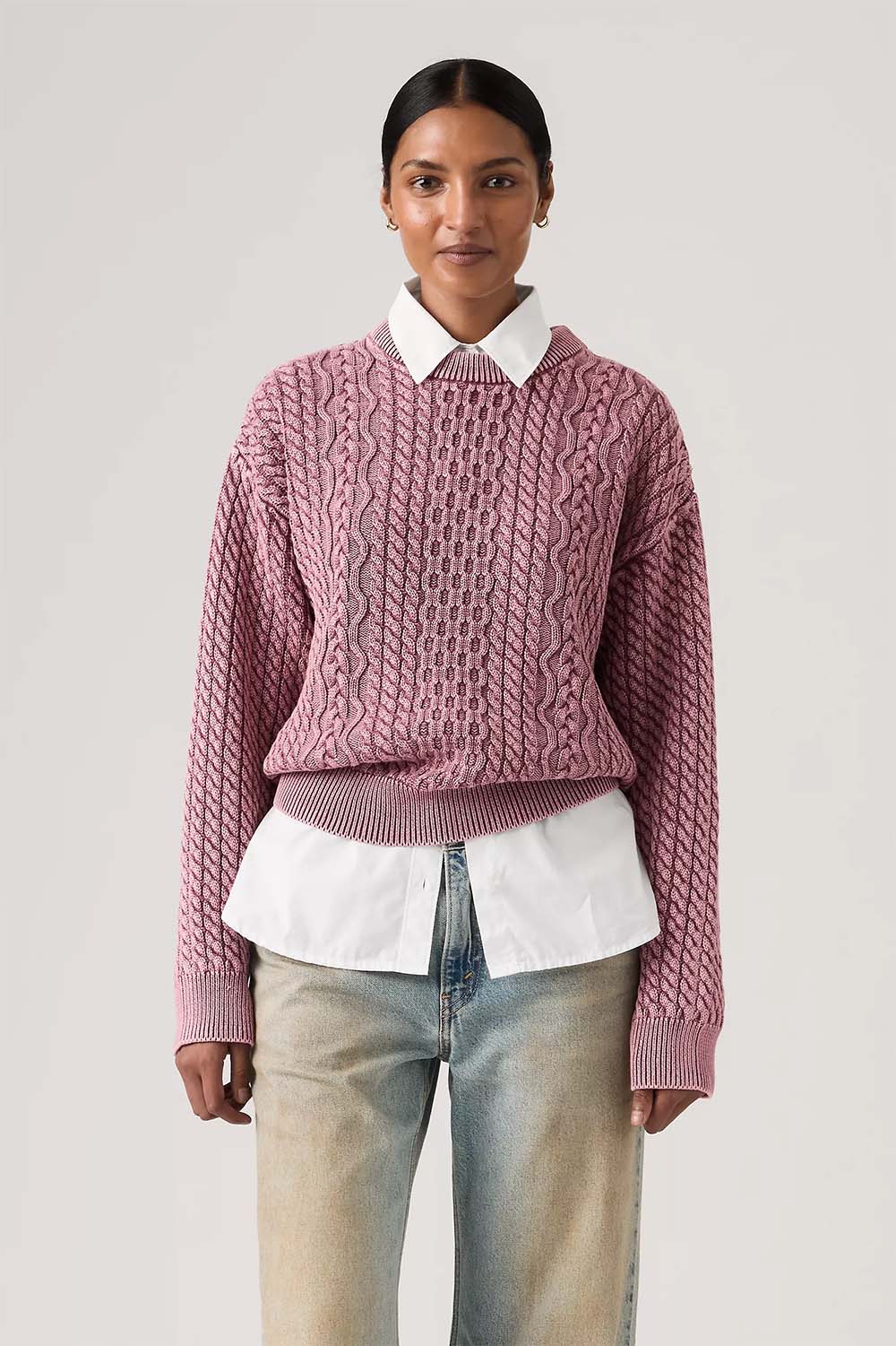 LEILAH CABLE CREWNECK — EVRGREEN Clothing