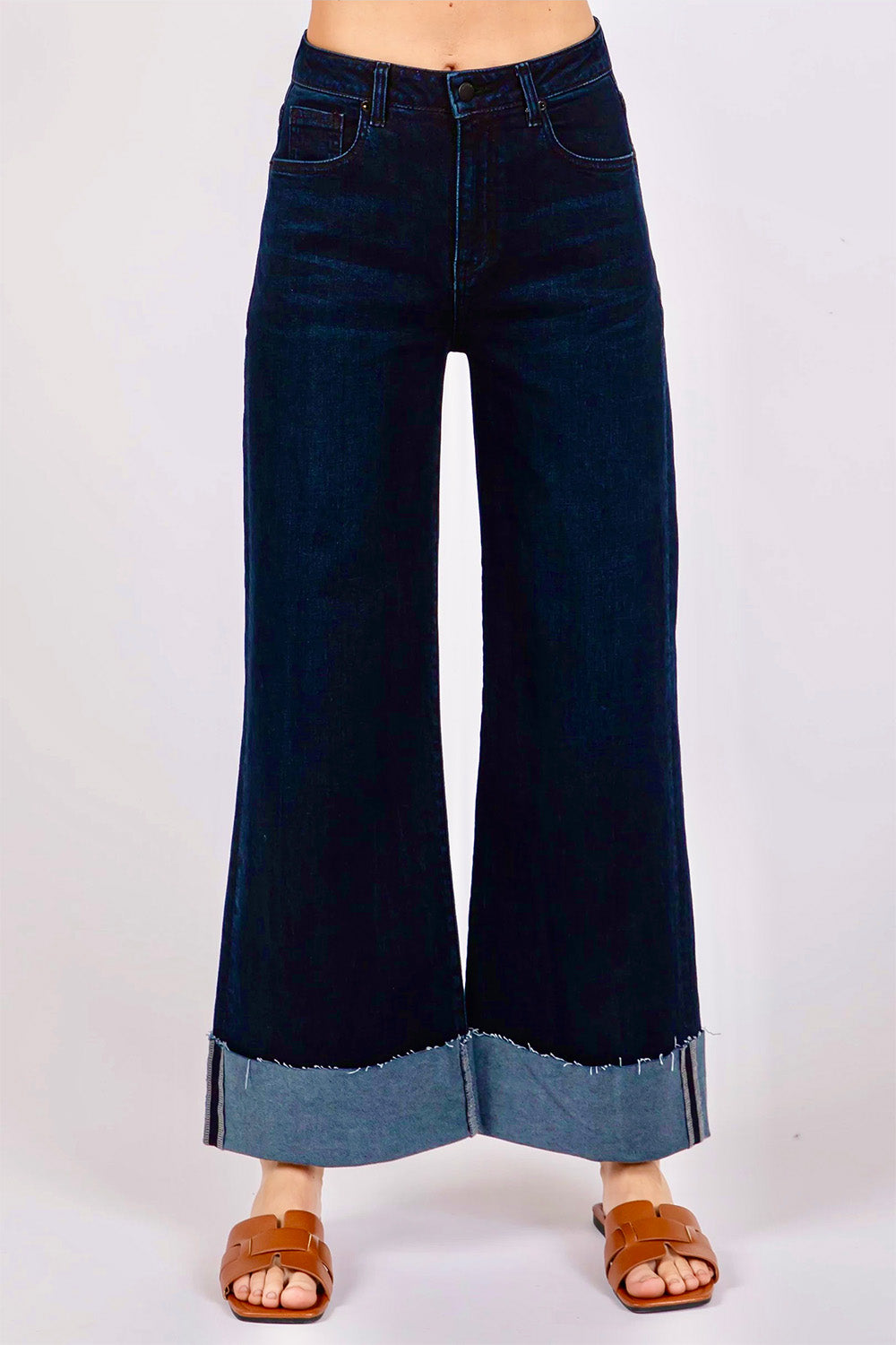 BIANCA A-LINE WIDE CUFF - INDIGO — EVRGREEN Clothing